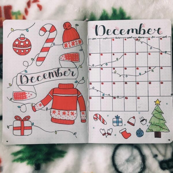 34 Stunning Christmas December Bullet Journal Ideas - The Planner Addict