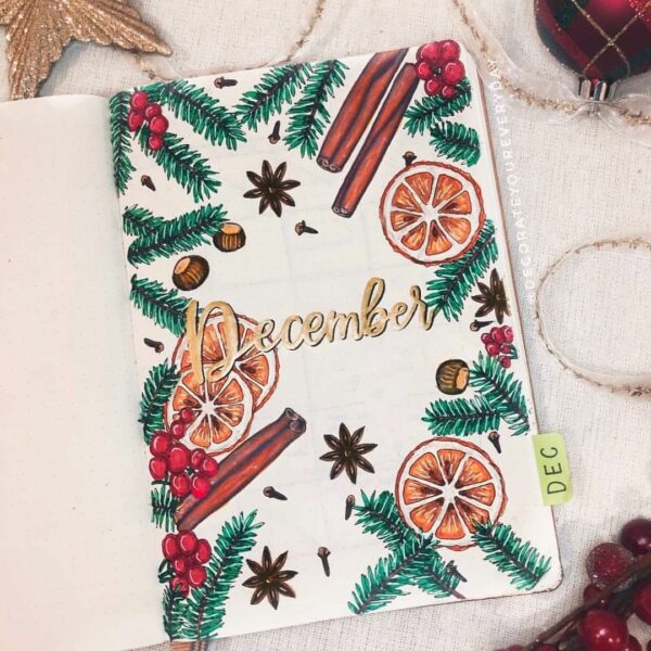 34 Stunning Christmas December Bullet Journal Ideas - The Planner Addict