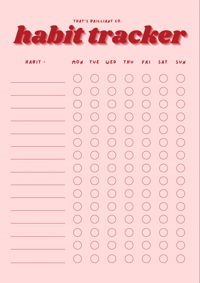25 Habit Tracker Printables: Get Organized and Stay on Track for FREE! - The Planner Addict