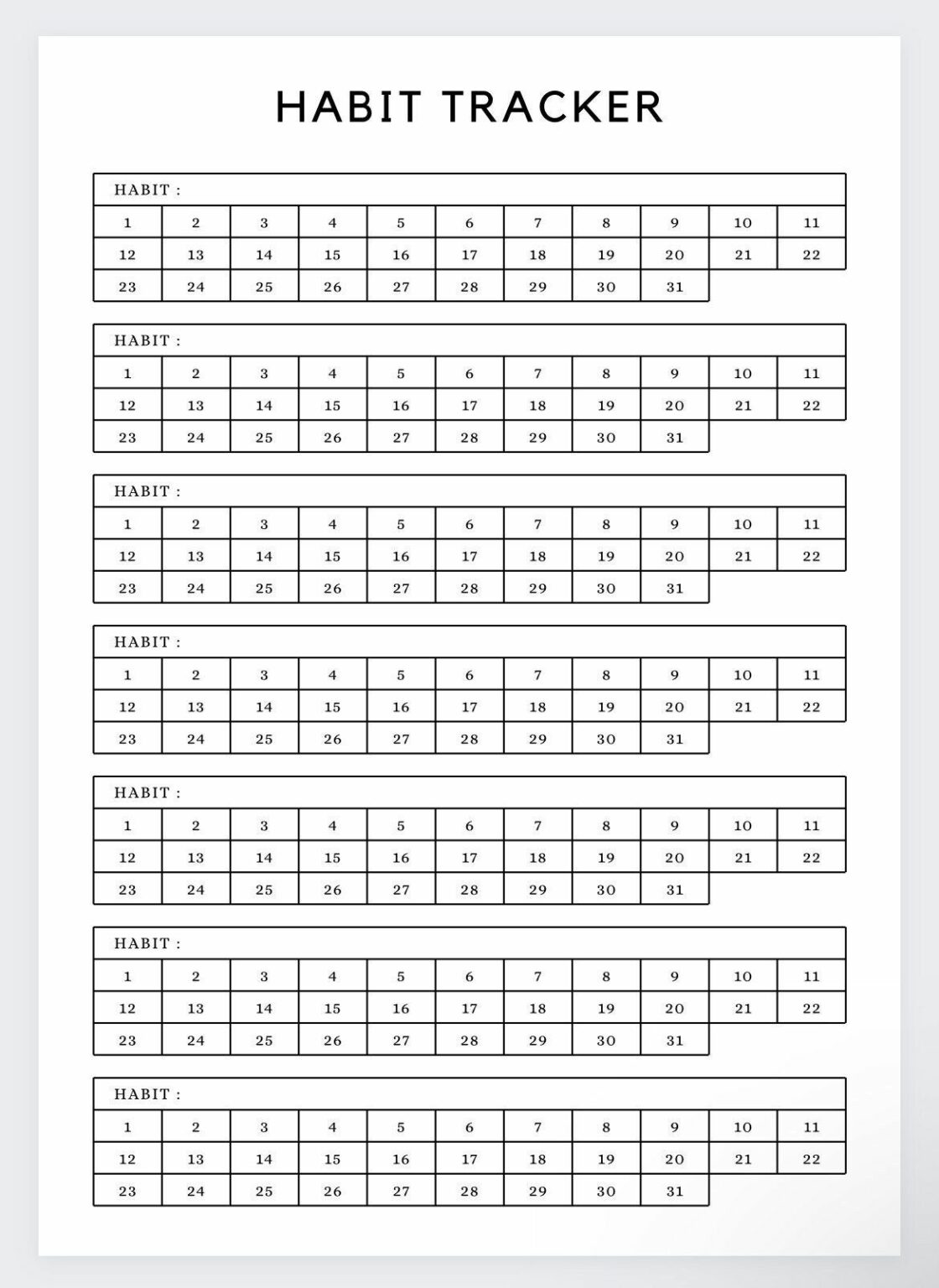 25 Habit Tracker Printables: Get Organized and Stay on Track for FREE ...