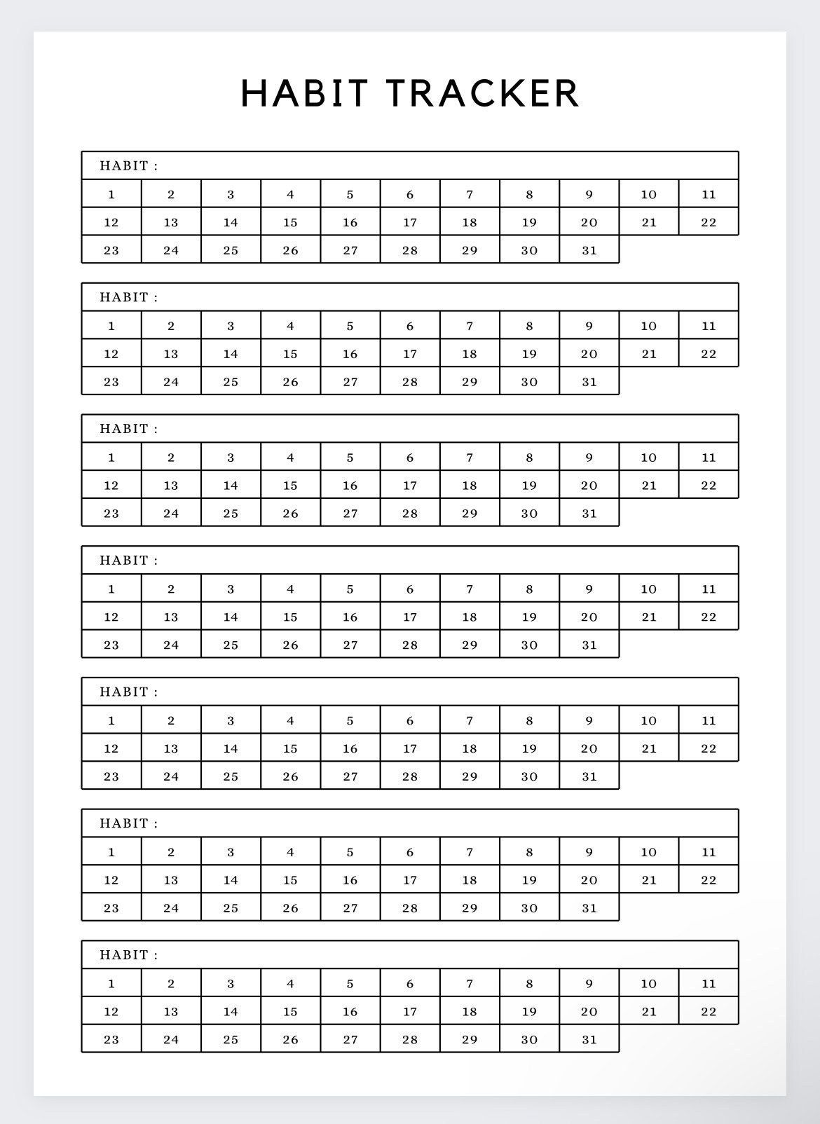 25 Habit Tracker Printables: Get Organized and Stay on Track for FREE ...